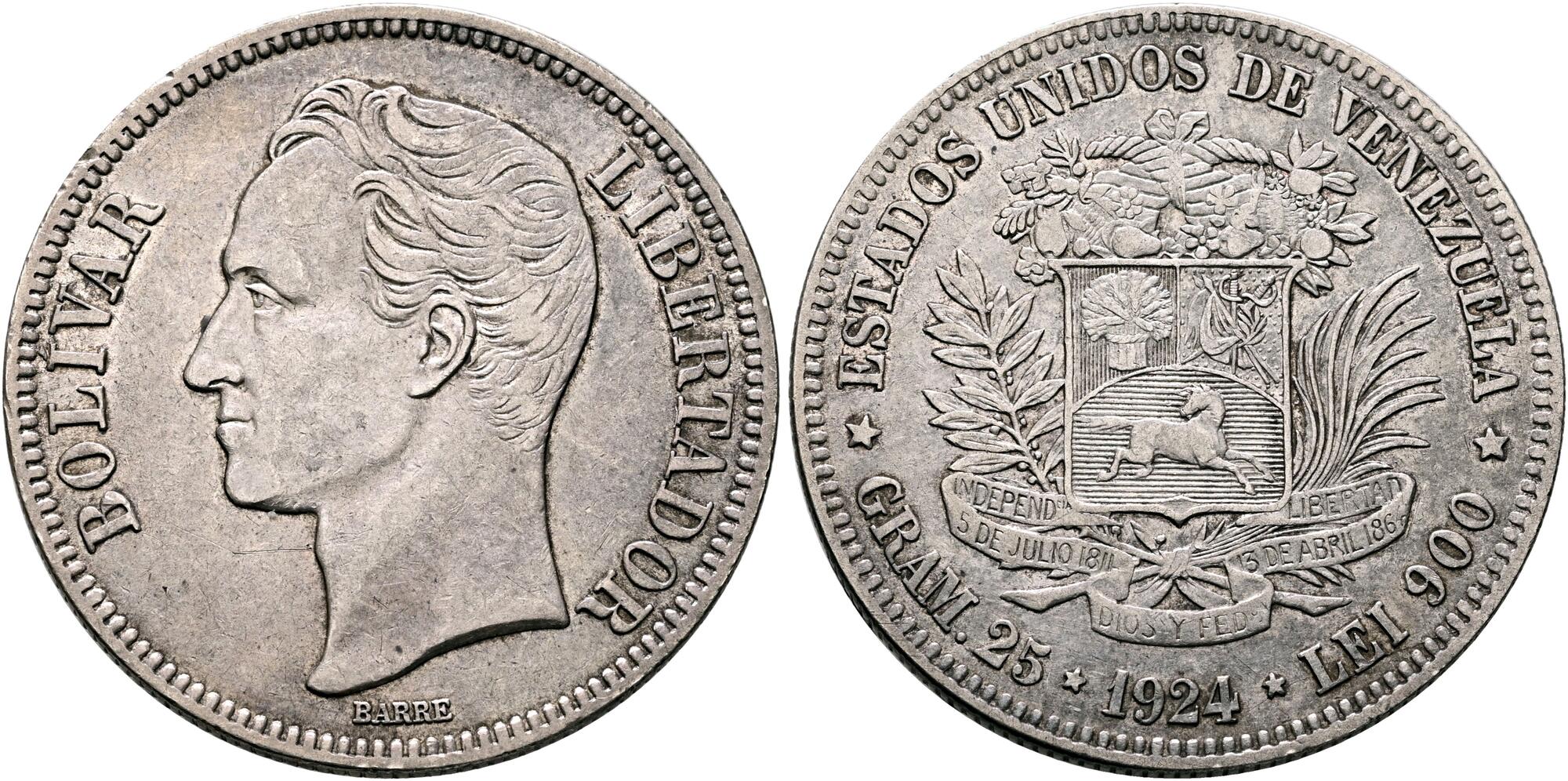 CoinArchives.com Search Results : venezuela